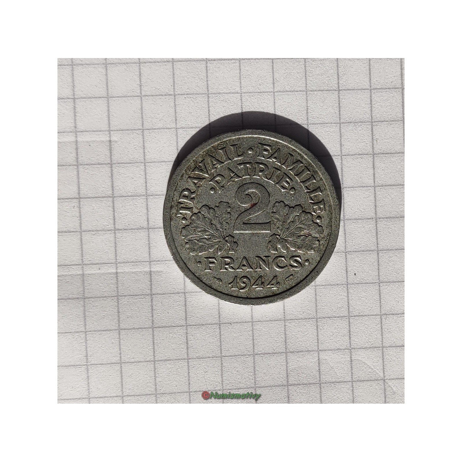 2 Francs 1944 C 1944C BAZOR Etat Français Francisque